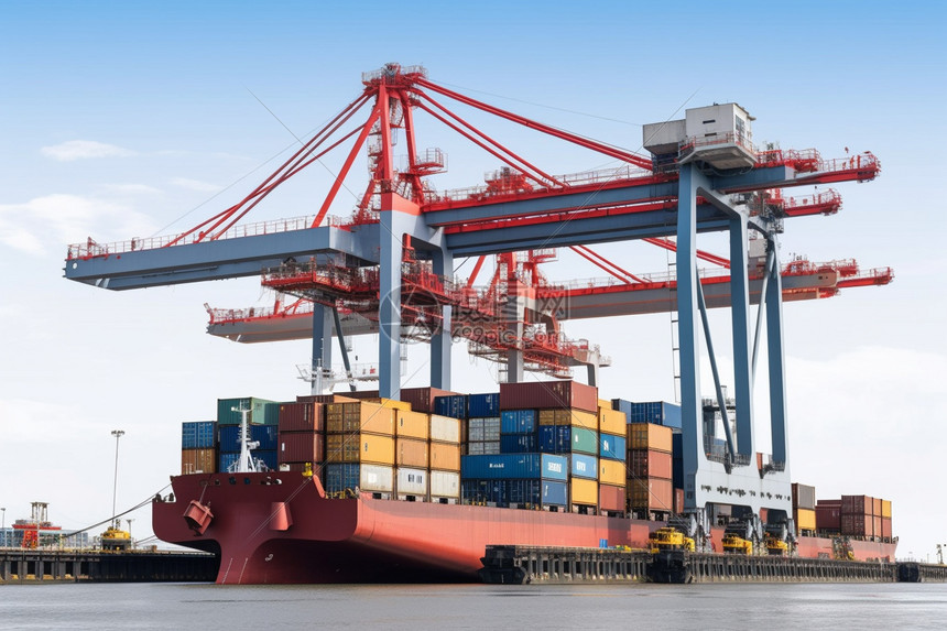 大型集装箱装卸码头高清图片下载-正版图片600341059-摄图网