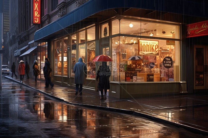 下雨的街道高清图片下载-正版图片600349011-摄图网