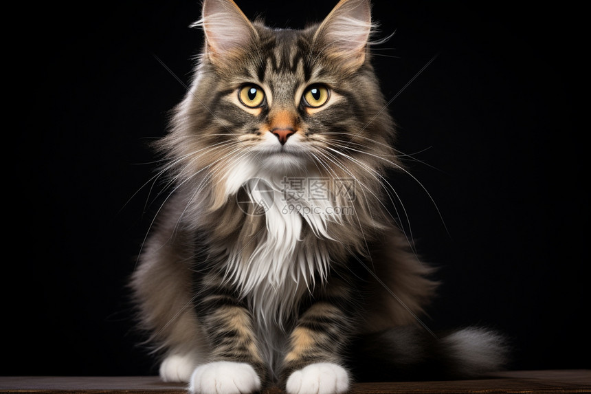 毛发蓬松的宠物猫咪高清图片下载-正版图片600354495-摄图网