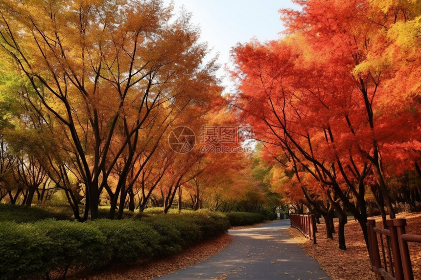 街道上的落叶高清图片下载-正版图片600359554-摄图网