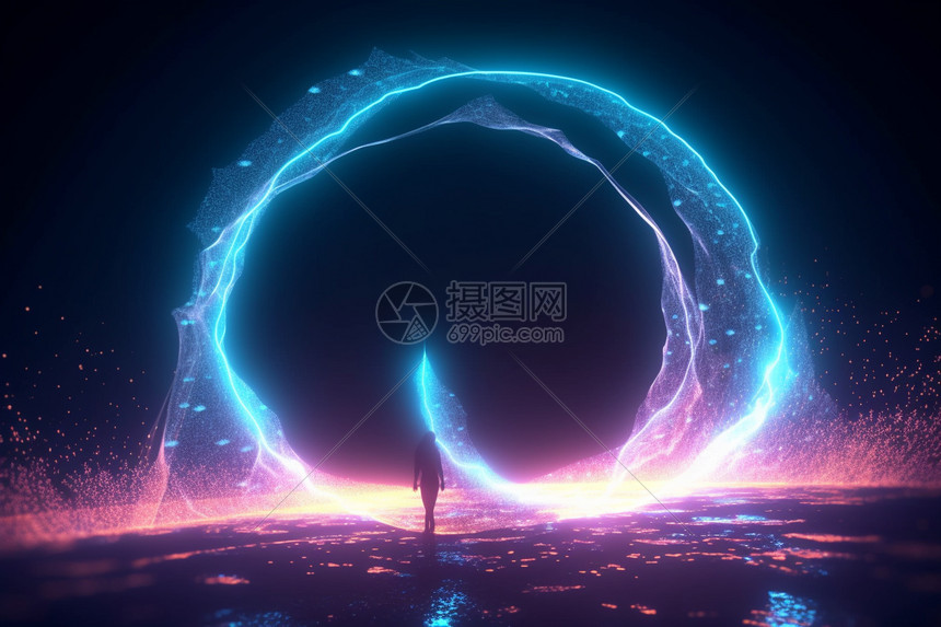 粒子汇聚能量图片素材-正版创意图片600360980-摄图网