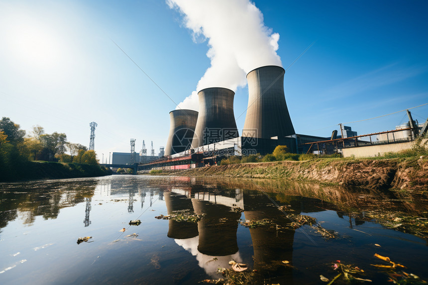 工厂里的烟囱高清图片下载-正版图片600362450-摄图网