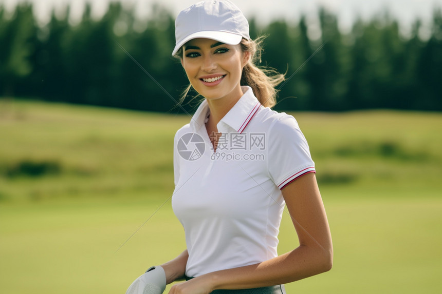 打高尔夫的年轻女子高清图片下载 正版图片600367633 摄图网