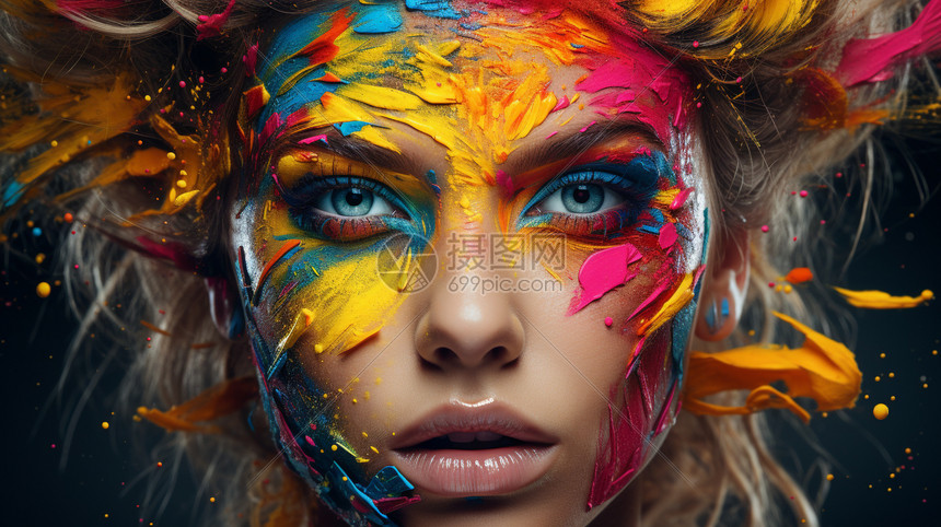 脸部绘画艺术高清图片下载-正版图片600369962-摄图网