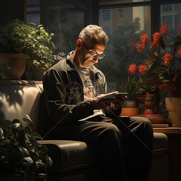 看手机的男人插图插画图片下载-正版图片600376253-摄图网