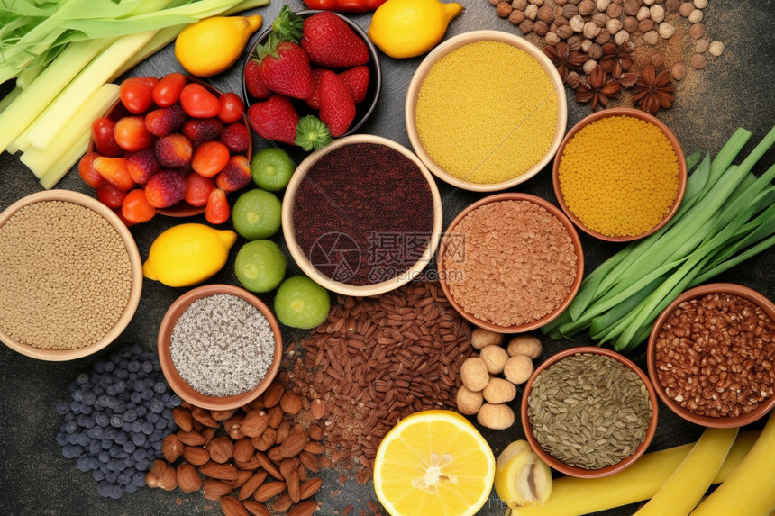 餐台上的谷物粮食高清图片下载-正版图片600380360-摄图网