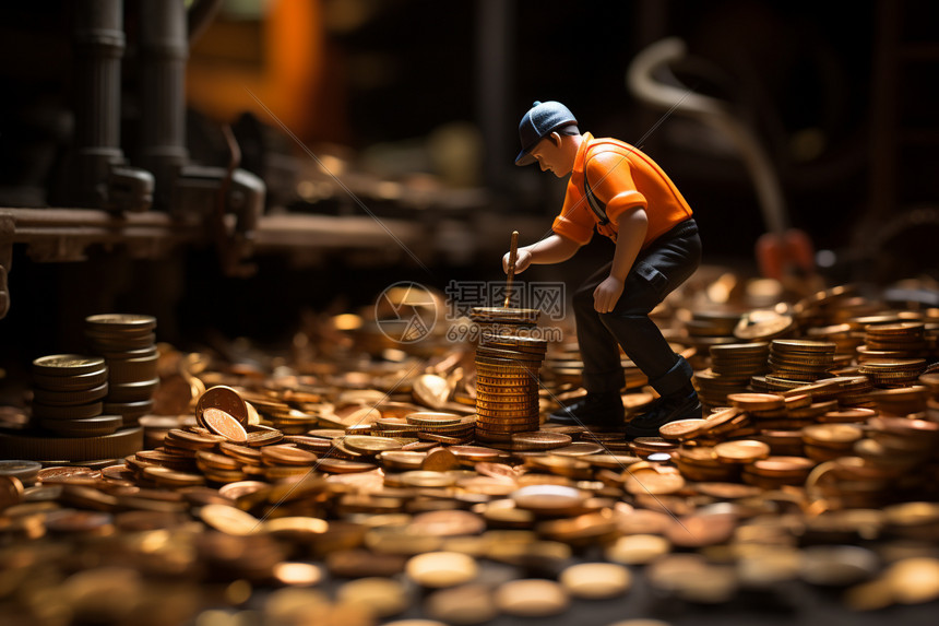 淘金形象模型拍摄图片素材-正版创意图片600383576-摄图网
