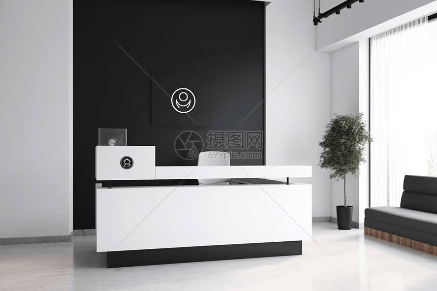 干净简约的接待台高清图片下载-正版图片600395746-摄图网