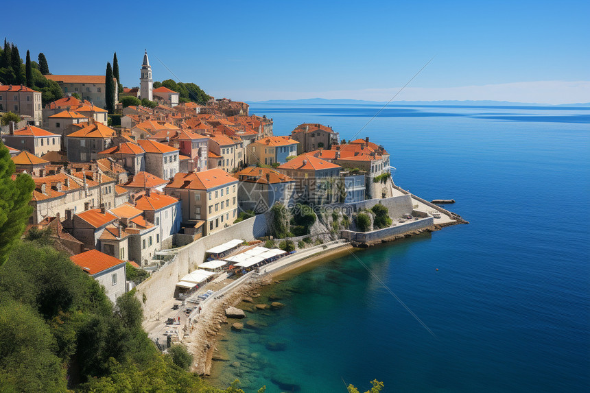 美丽的亚得里亚海景观高清图片下载-正版图片600396535-摄图网