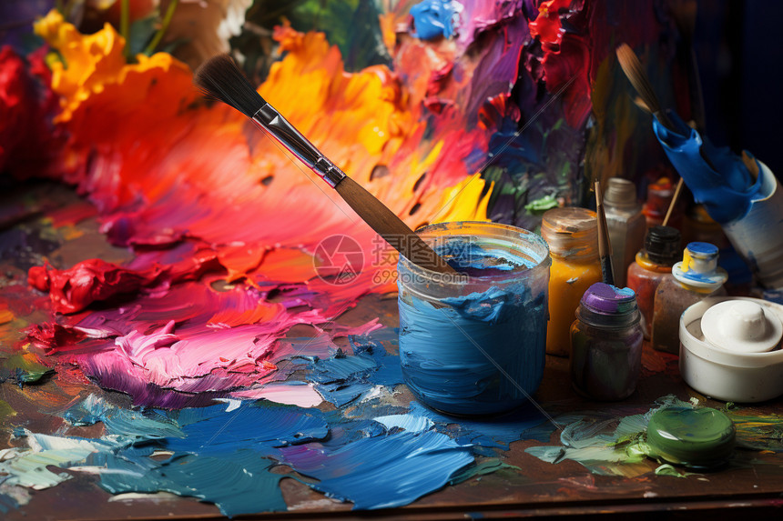 艺术绘画创作调色板高清图片下载-正版图片600399501-摄图网