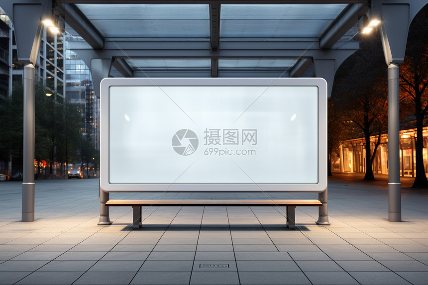 户外的空白广告牌图片素材-正版创意图片600411425-摄图网