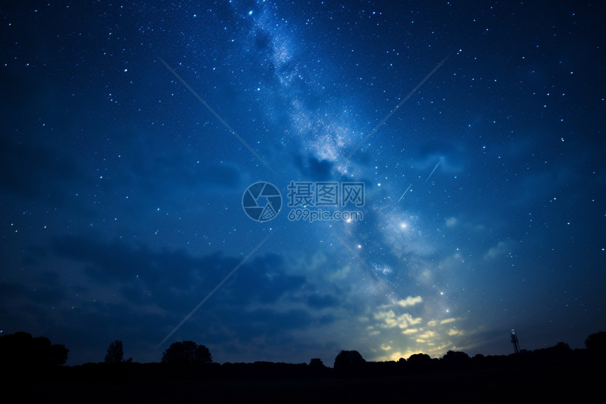 夜晚星空的美丽景观高清图片下载-正版图片600417014-摄图网