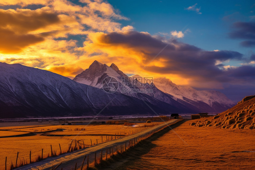 国道的晚霞高清图片下载-正版图片600417727-摄图网
