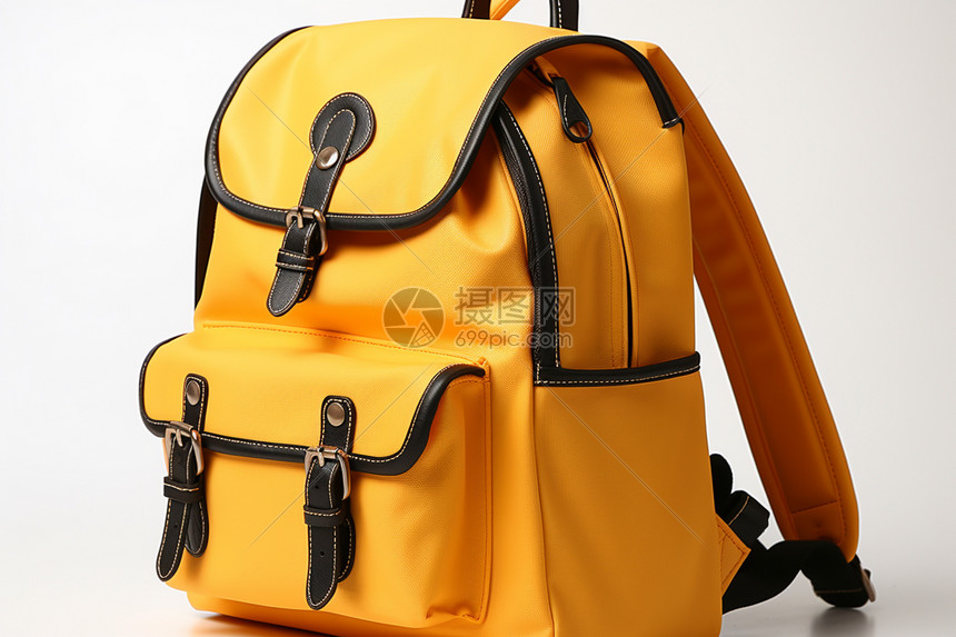 黄色皮质书包高清图片下载-正版图片600419961-摄图网