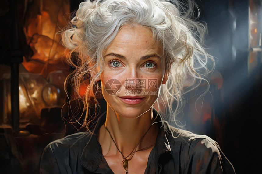 白发女老师插画图片下载-正版图片600420118-摄图网