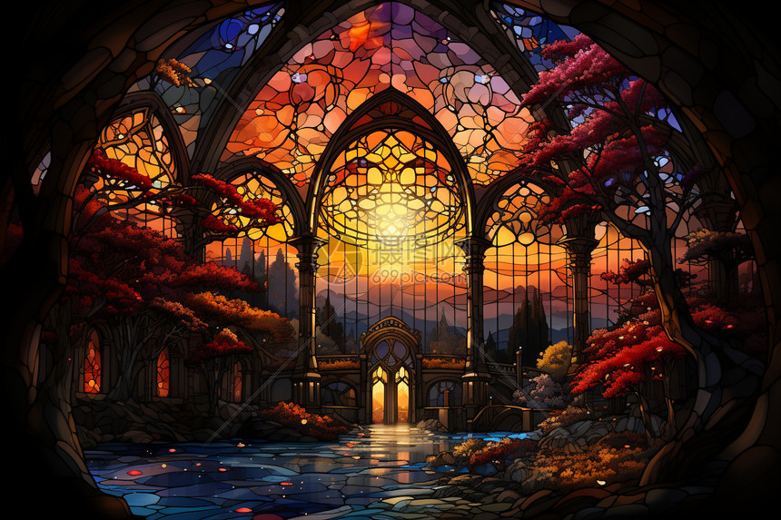 艺术美感的森林场景插画图片下载-正版图片600425944-摄图网