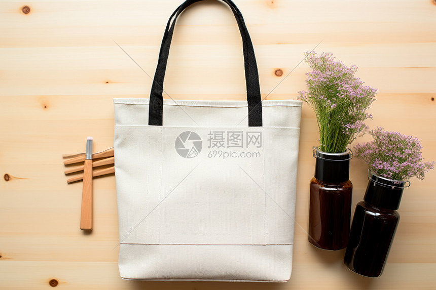 一个白色的帆布包高清图片下载-正版图片600430321-摄图网