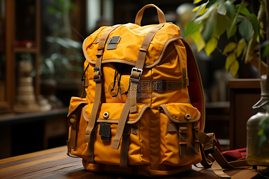 室内的黄色书包高清图片下载-正版图片600434079-摄图网