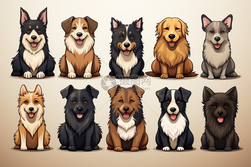 狗的卡通图标插画图片下载-正版图片600437014-摄图网