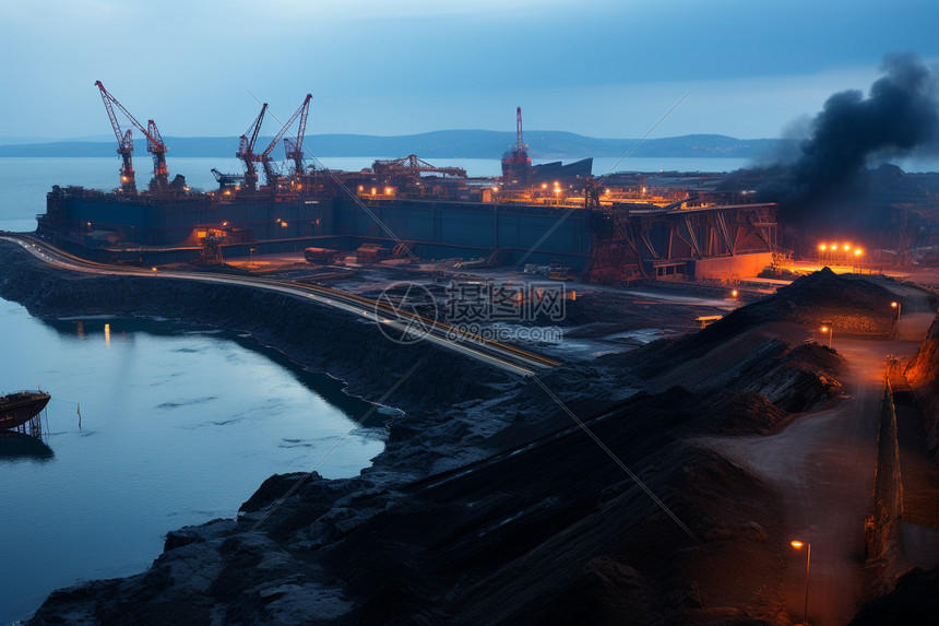 大型工业煤炭开采基地高清图片下载-正版图片600439644-摄图网