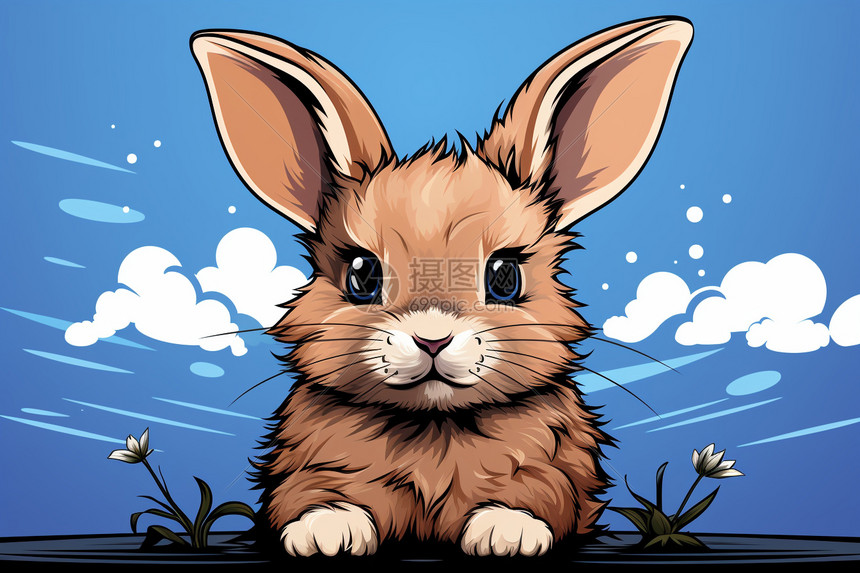 绘画的可爱小兔子插画图片下载-正版图片600451936-摄图网