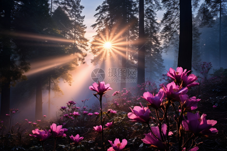 阳光照射下的美丽花朵高清图片下载-正版图片600457039-摄图网