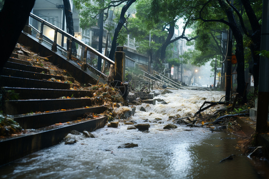 台风天气的城市高清图片下载-正版图片600457857-摄图网