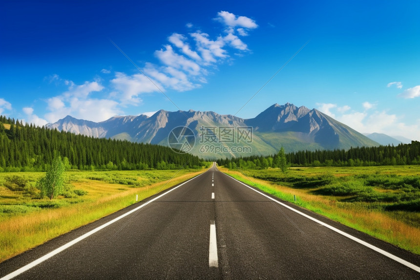 美丽的公路风景高清图片下载-正版图片600458777-摄图网