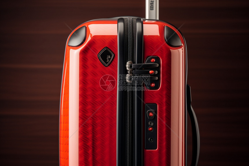 红色密码锁拉杆行李箱高清图片下载-正版图片600459704-摄图网