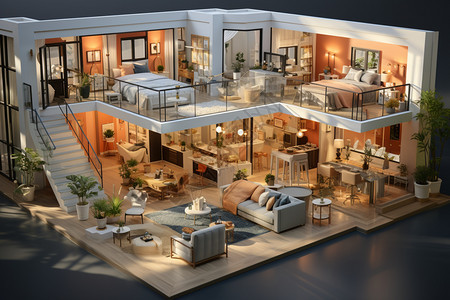 室内设计的3D模型图片素材-正版创意图片600462531-摄图网