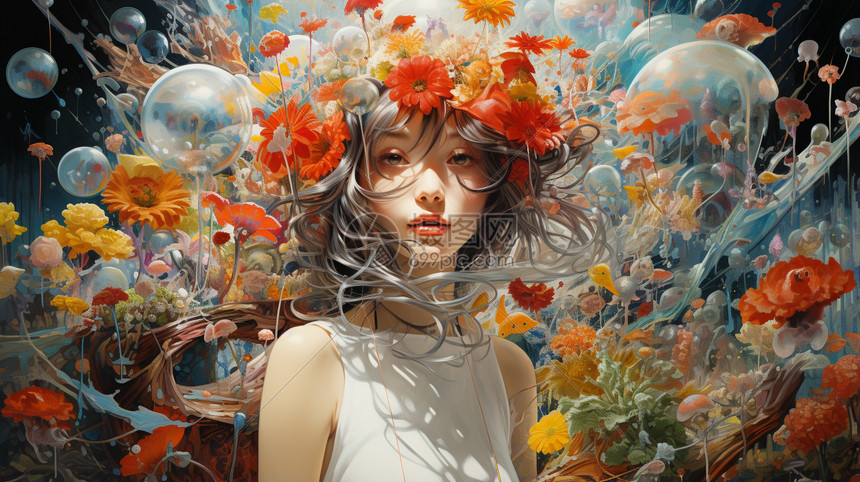 美丽的艺术绘画插画图片下载-正版图片600471282-摄图网