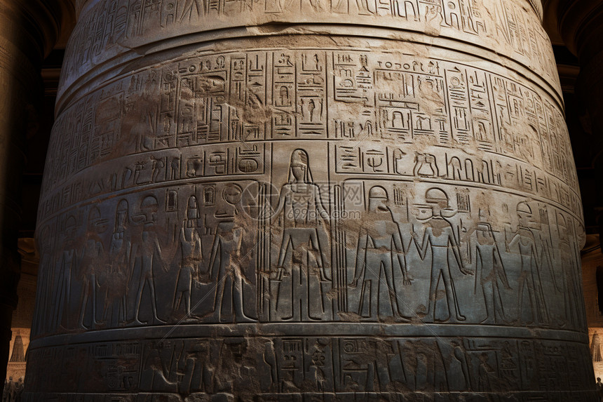 古代埃及艺术中雕刻的石柱高清图片下载-正版图片600471896-摄图网
