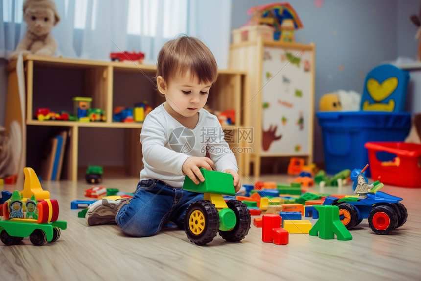 玩玩具的小孩高清图片下载-正版图片600478304-摄图网