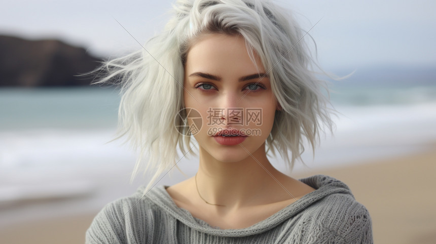 白发的女子高清图片下载-正版图片600483926-摄图网