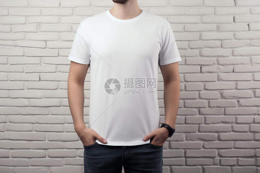 简洁白T恤男士高清图片下载-正版图片600484726-摄图网
