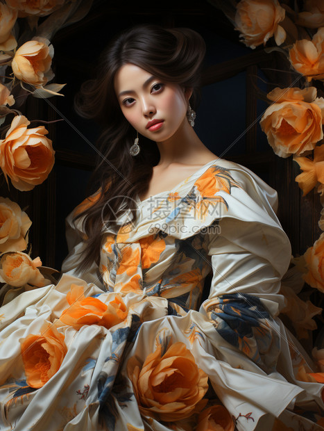 宫廷古风的东方女人高清图片下载-正版图片600485243-摄图网