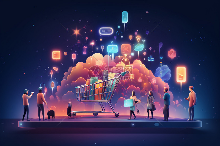 街头漫步购物图片素材-正版创意图片600491392-摄图网