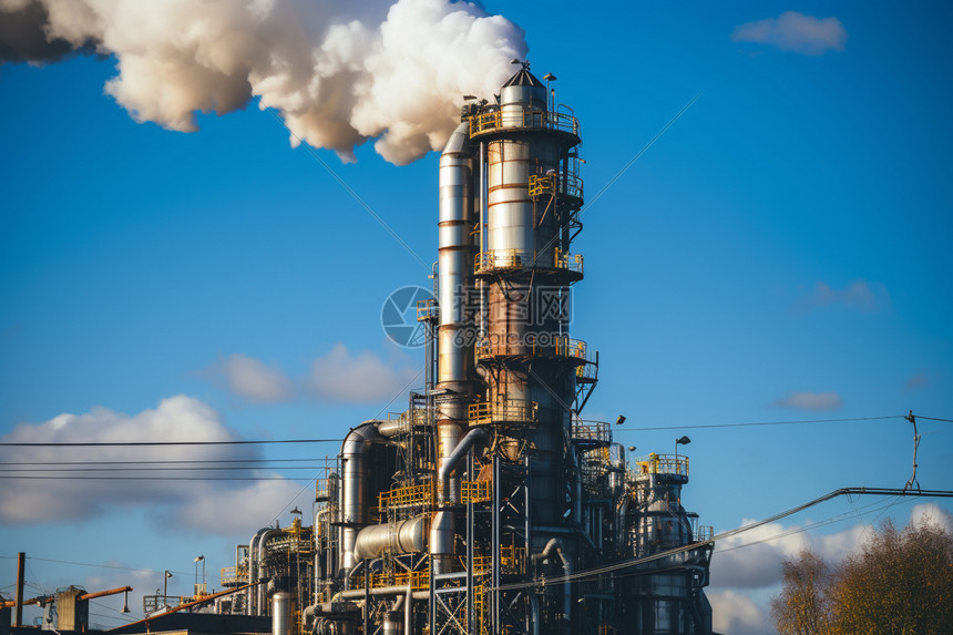 工厂正在冒烟的烟囱高清图片下载-正版图片600493177-摄图网