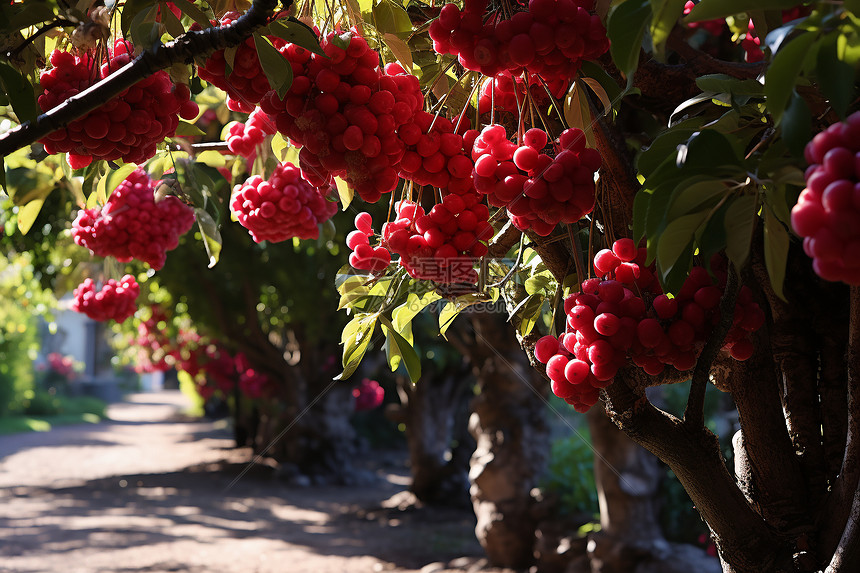 乡村种植的樱桃果园高清图片下载-正版图片600511811-摄图网
