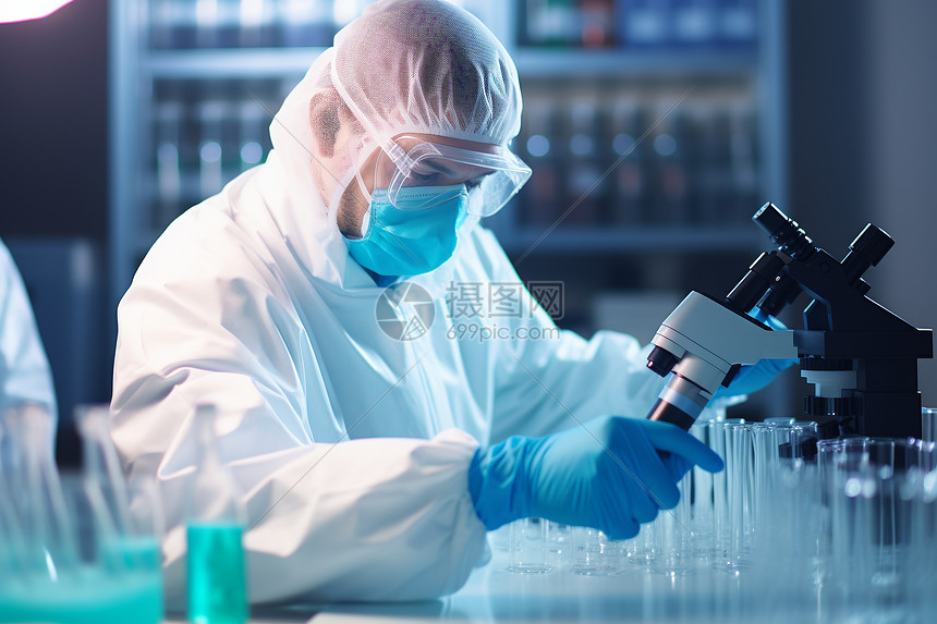 科学家在看显微镜高清图片下载-正版图片600520702-摄图网