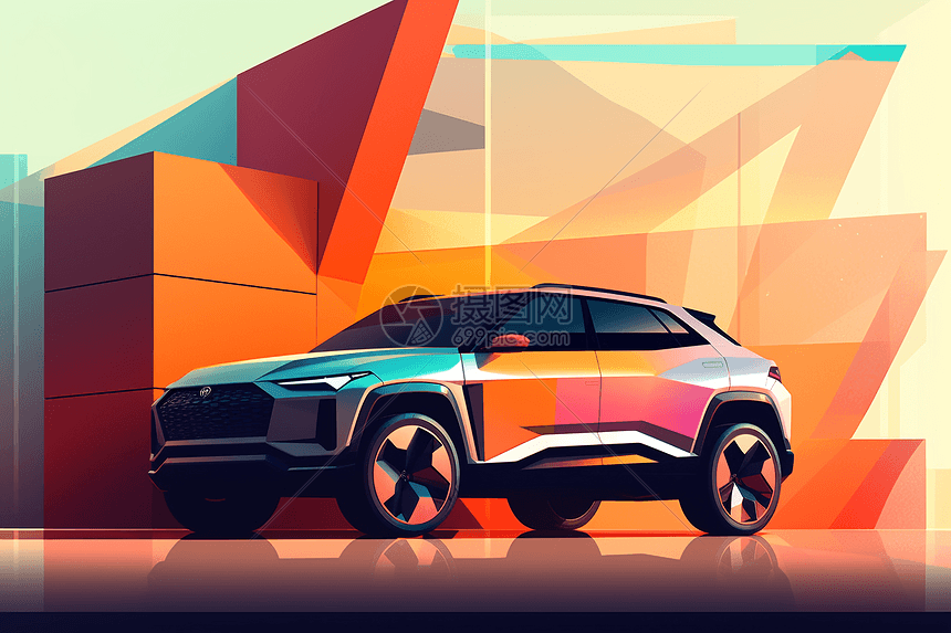 明亮的色彩的SUV插图插画图片下载-正版图片600520782-摄图网