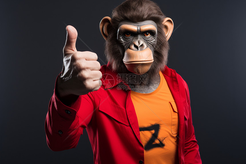 一个幽默的大猩猩插画图片下载-正版图片600526313-摄图网