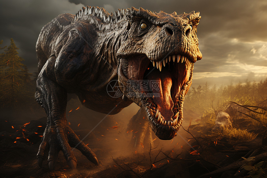 凶猛的霸王龙插画图片下载-正版图片600532706-摄图网
