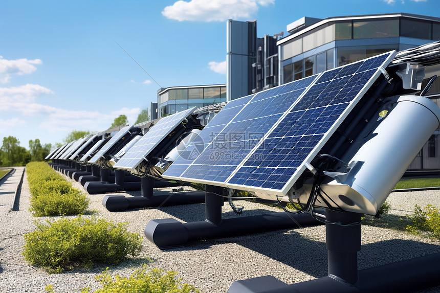 阳光下的太阳能设备高清图片下载-正版图片600533233-摄图网
