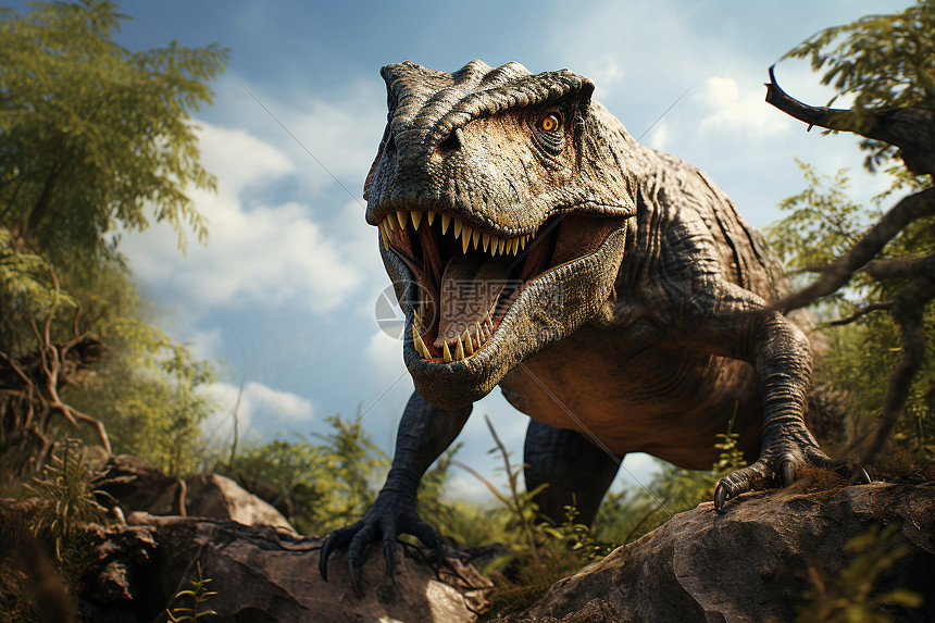 凶猛的霸王龙插画图片下载-正版图片600533296-摄图网