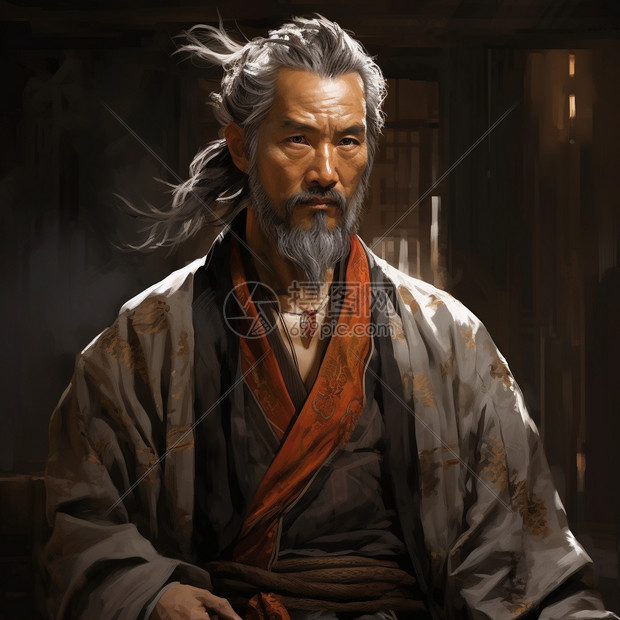 古代的老人插画图片下载-正版图片600534699-摄图网