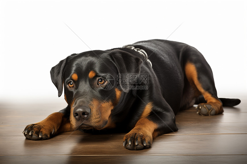 乖巧的罗威纳宠物犬高清图片下载-正版图片600537899-摄图网