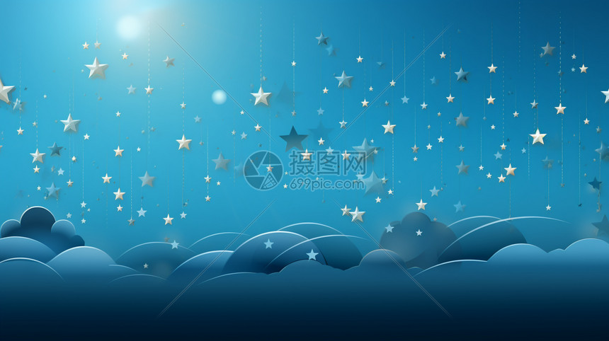 创意艺术的卡通风格蓝色背景图片素材-正版创意图片600539722-摄图网
