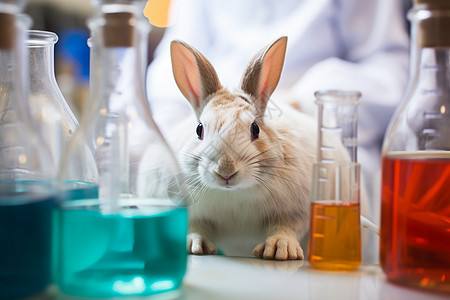 实验室内的实验兔子高清图片下载-正版图片600542974-摄图网