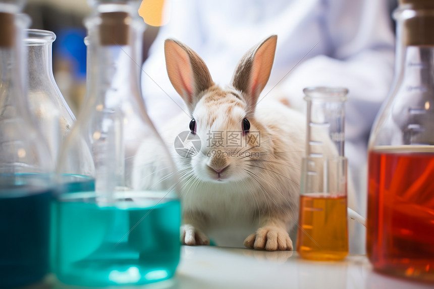 实验室内的兔子高清图片下载-正版图片600542975-摄图网